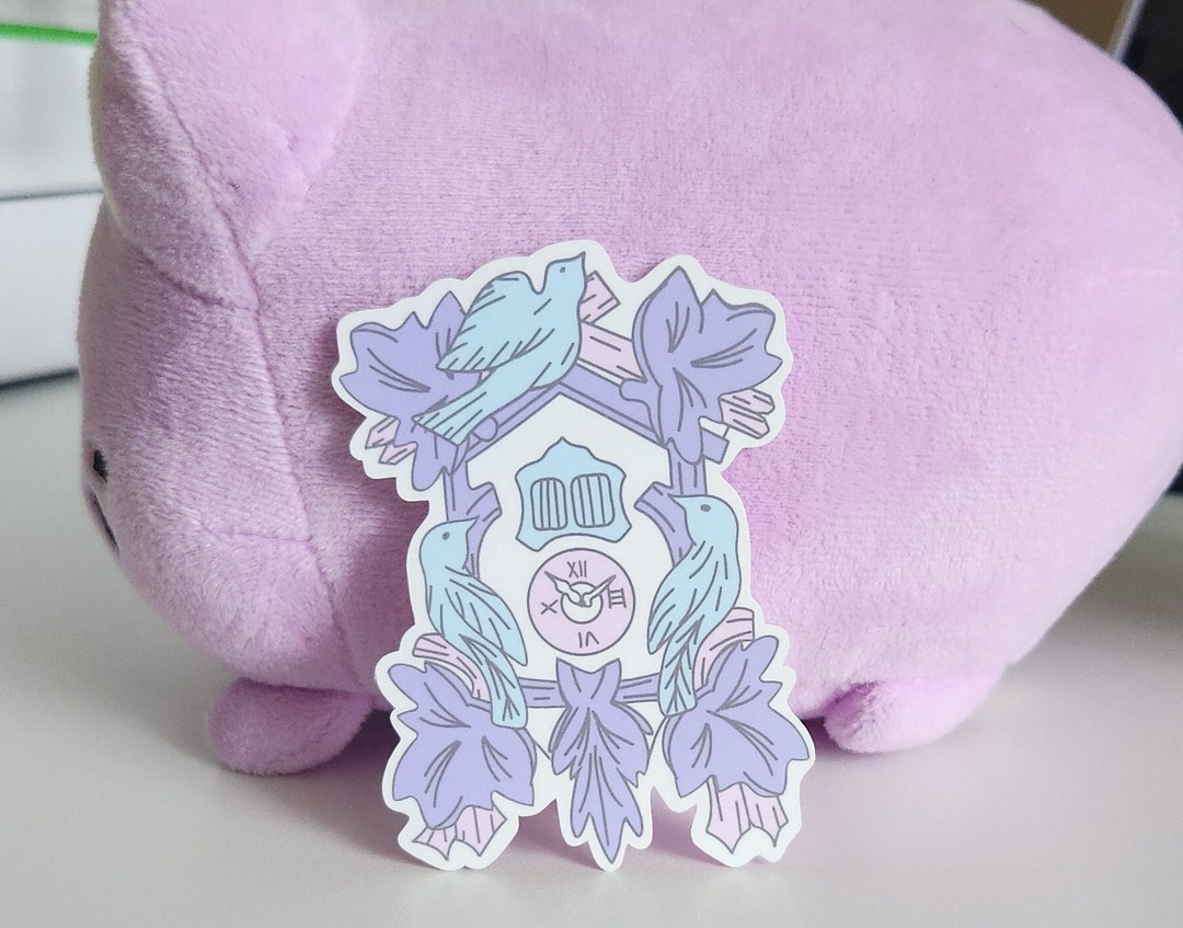 Pastel Cuckoo Clock Sticker Die Cut Water Resistant Scratch Resistant ...