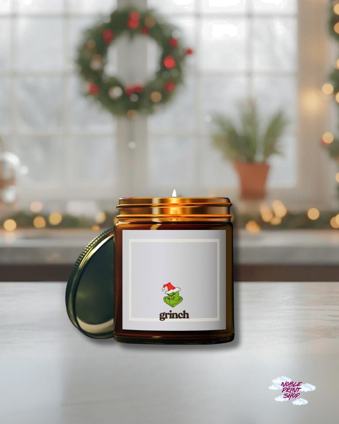 Grinch Scented Candle: Christmas Holiday Decor, Eco-friendly Wax - Etsy