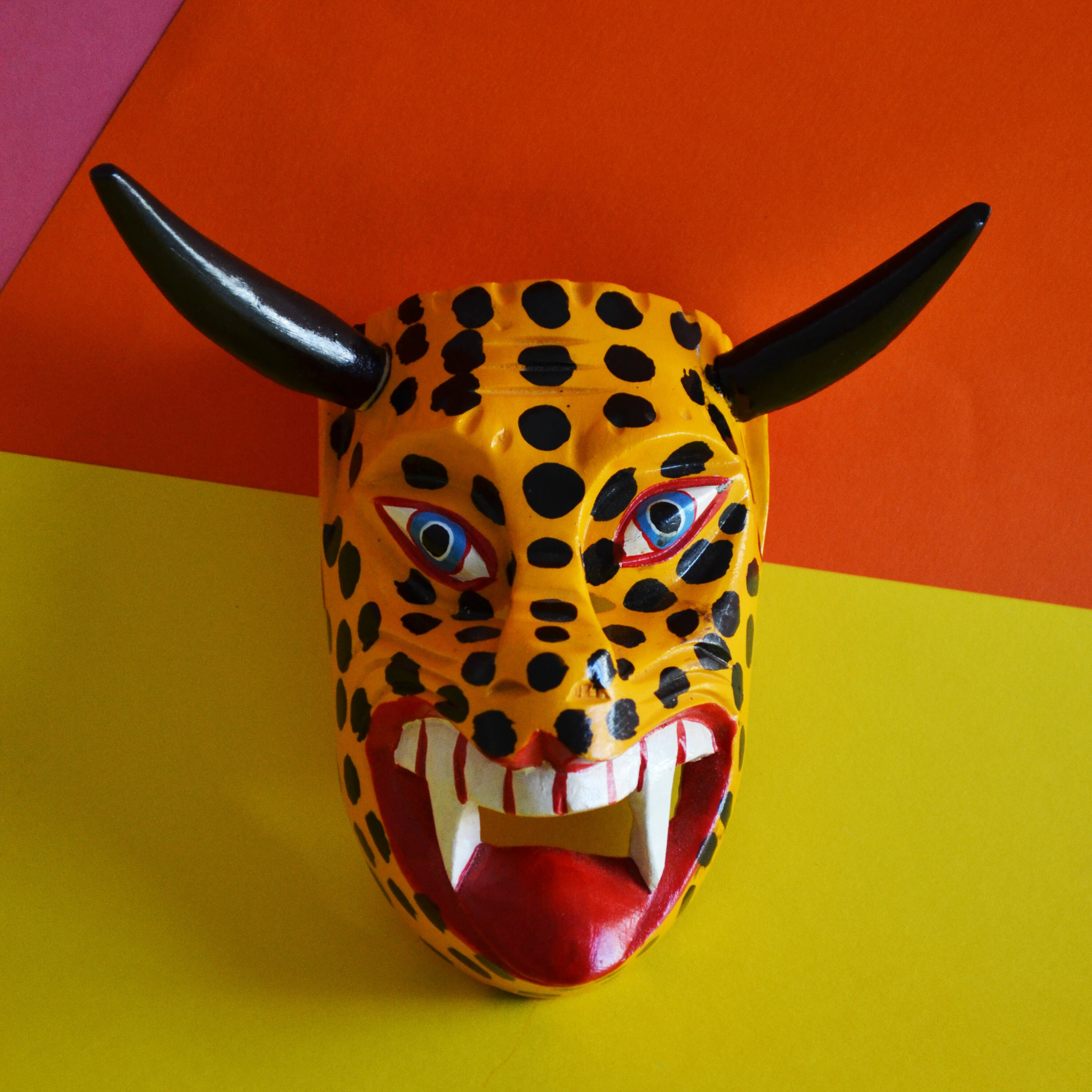 Hand-carved Wood Carving Mask Hand-painted in Avocado Tree Wood Art ...