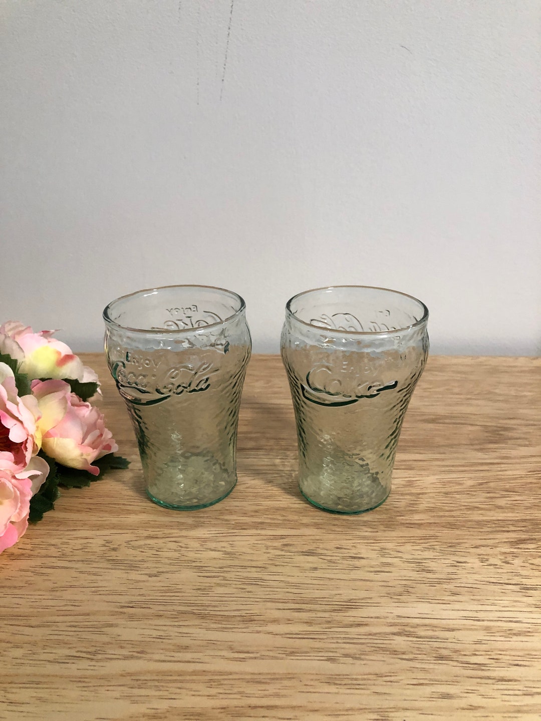 Coca-cola Small Pebble Drinking Glasses, Set of 2 - Etsy