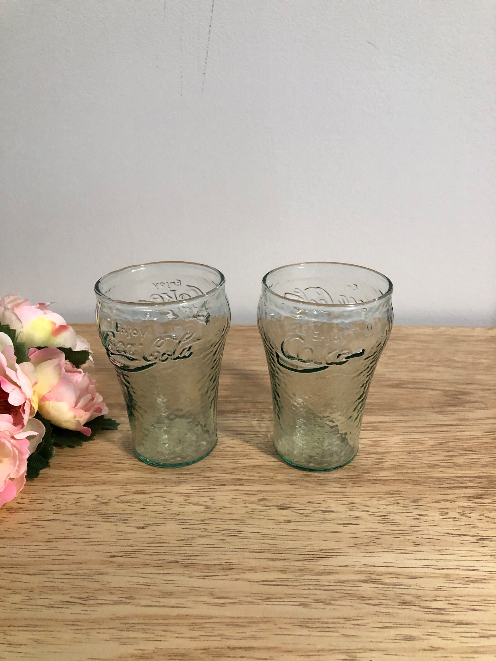 Coca-cola Small Pebble Drinking Glasses, Set of 2 - Etsy