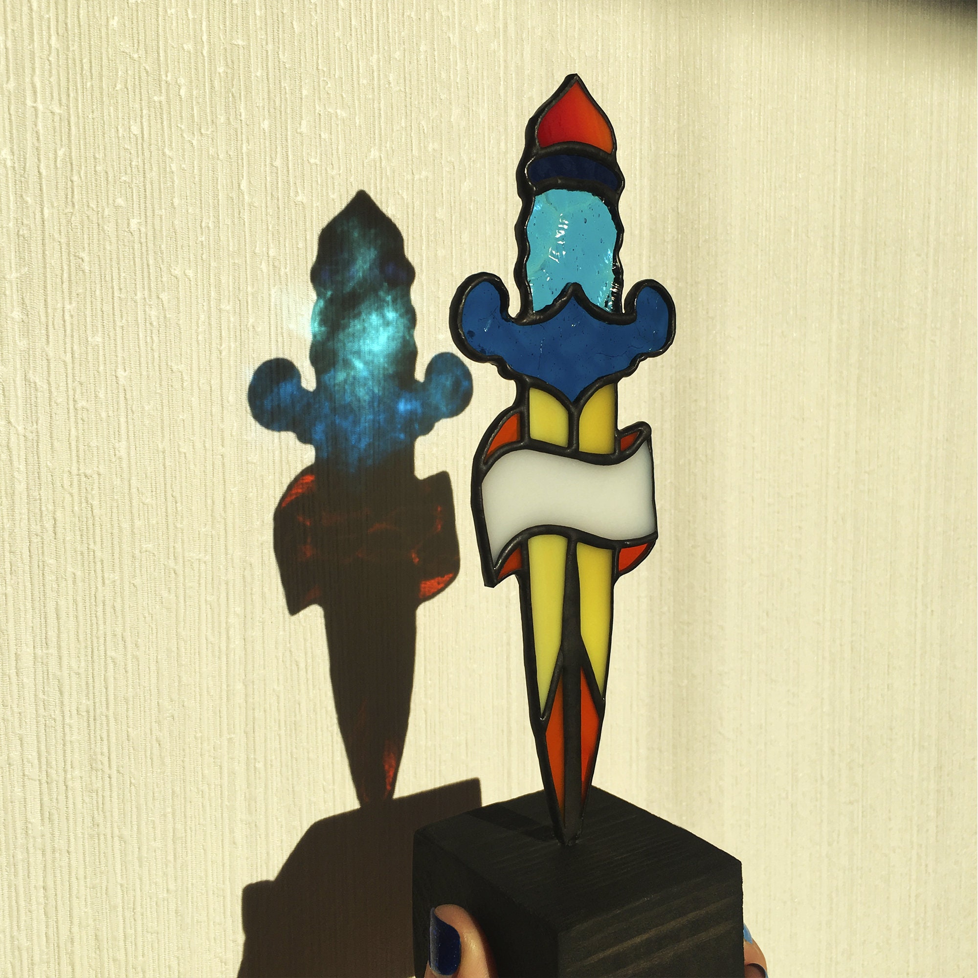 Traditional Dagger Stained Glass Pattern Suncatcher Classic Old School ...