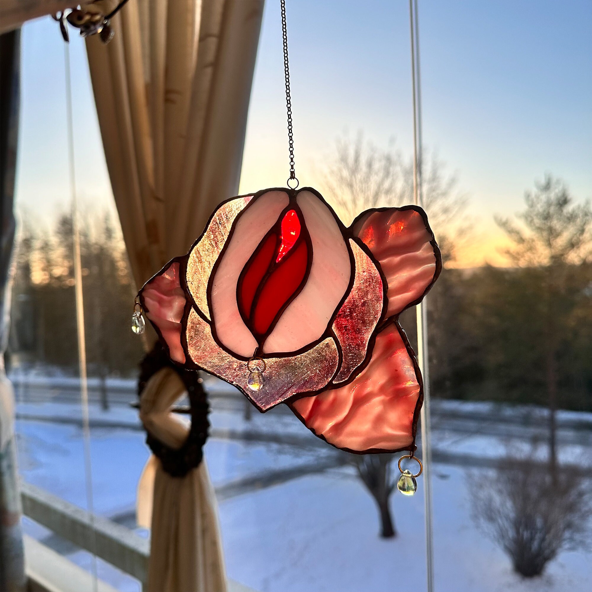 Digital Download ••• Stained Glass Pattern Suncatcher ••• Sexy Roses ...