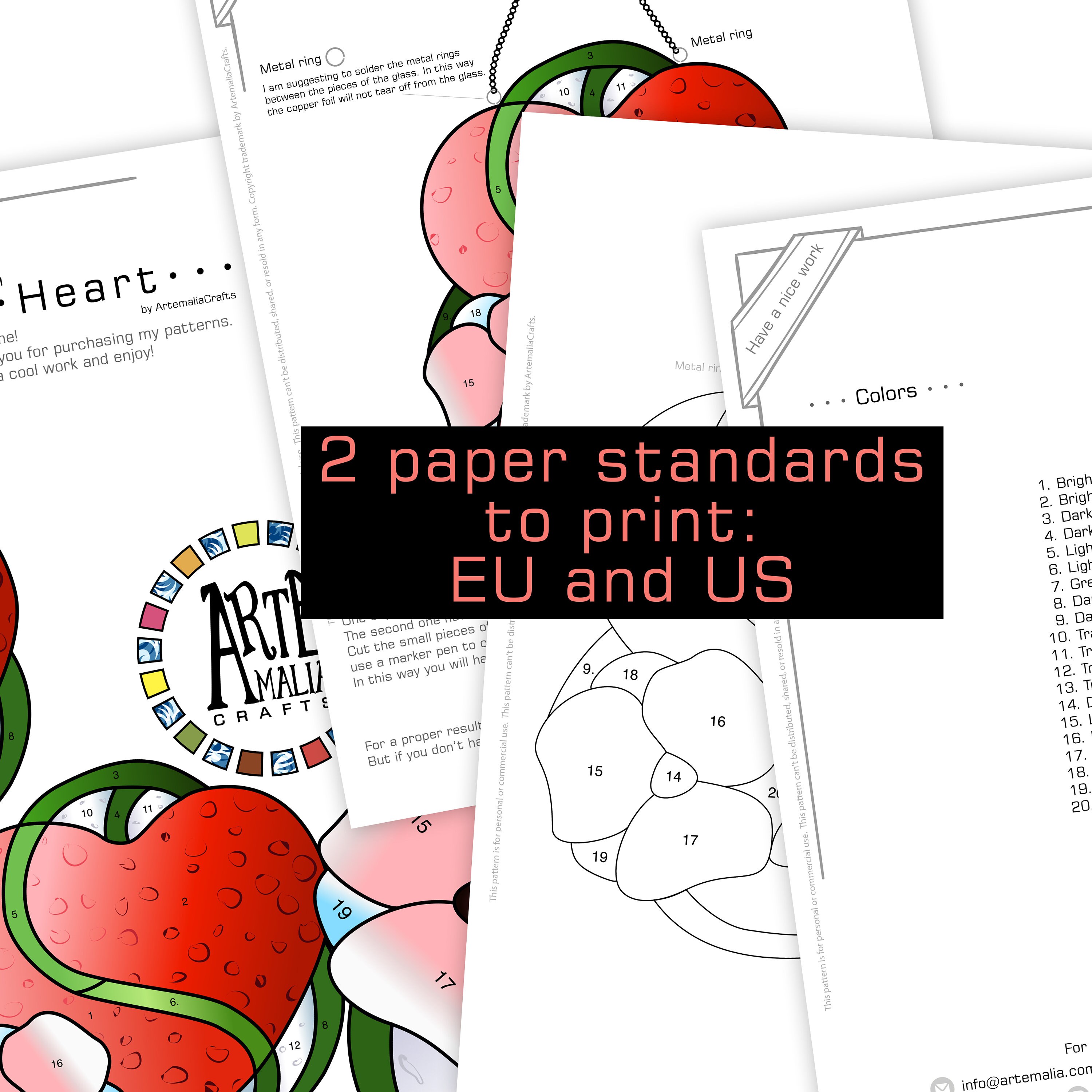 Digital Download ••• Stained Glass Pattern Suncatcher ••• Heart ...