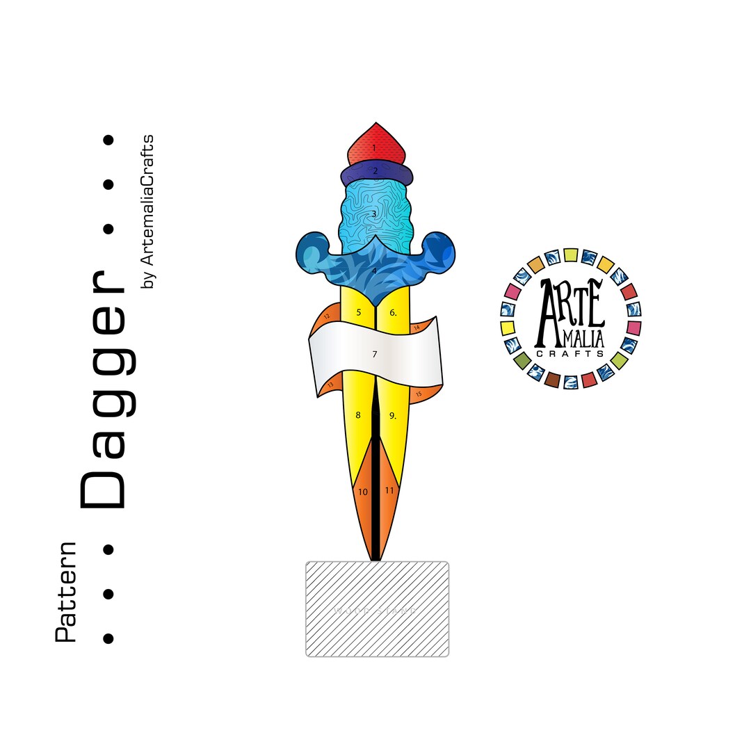 Traditional Dagger ••• Stained Glass Pattern Suncatcher ••• Classic Old ...