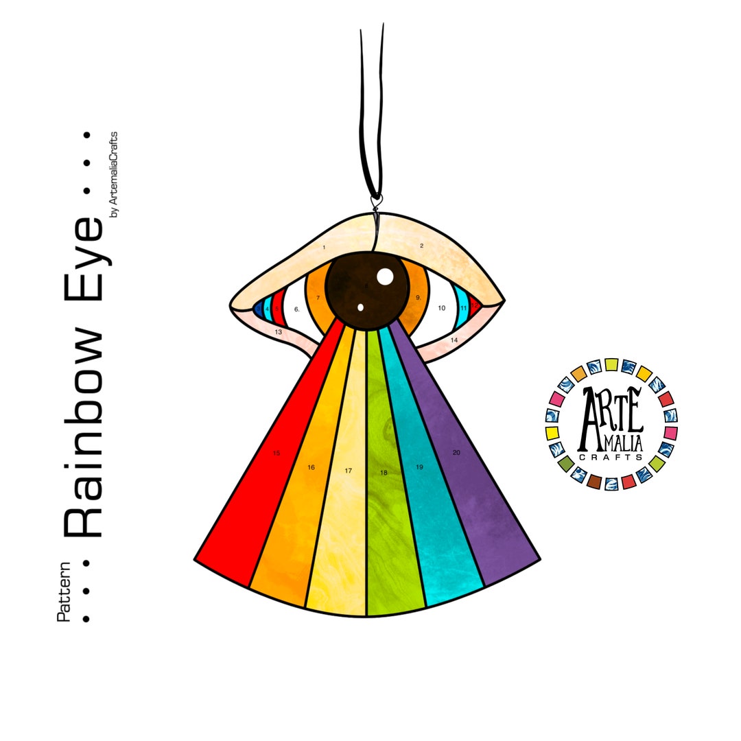 Digital Download ••• Stained Glass Pattern Suncatcher ••• Rainbow Eye ...