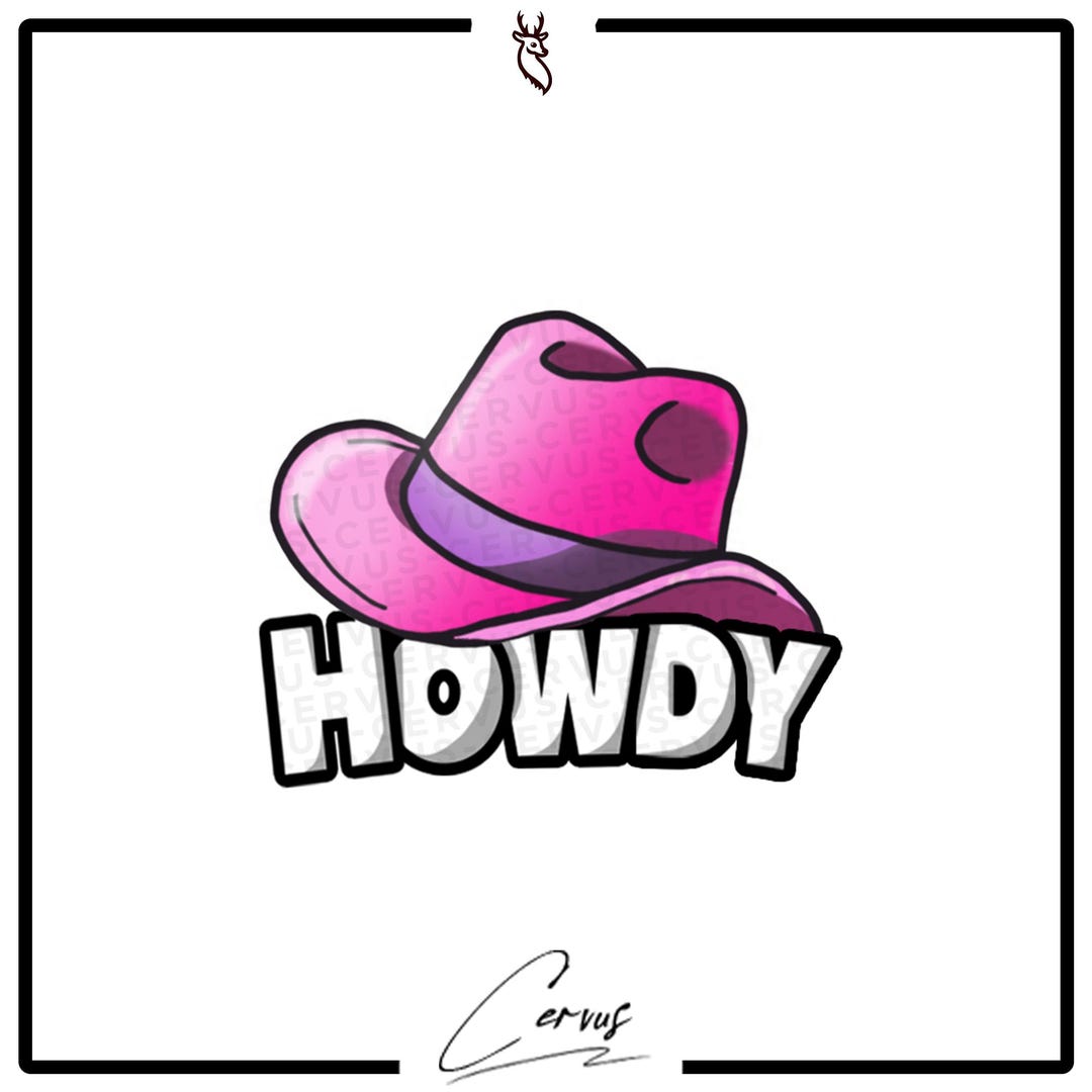 Pink Howdy - Twitch Emote / Twitch Stream / Discord Emotes / Streamer ...