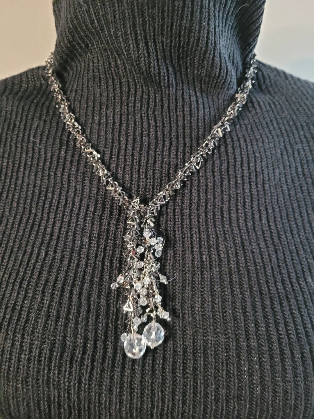 Gunmetal Rope Style Glass Bead Lariat 27 Inches Long - Etsy