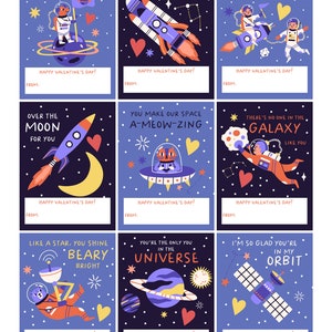 Space Valentines, Class Valentines, Valentines Day, Printable ...