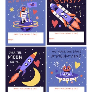 Space Valentines, Class Valentines, Valentines Day, Printable ...