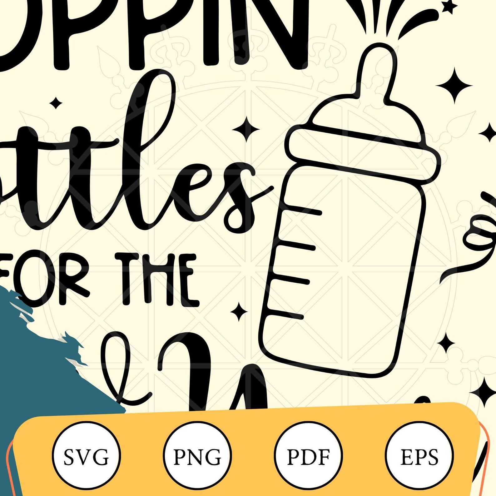 Poppin' Bottles for the New Year SVG Christmas Cut File, Funny Design ...