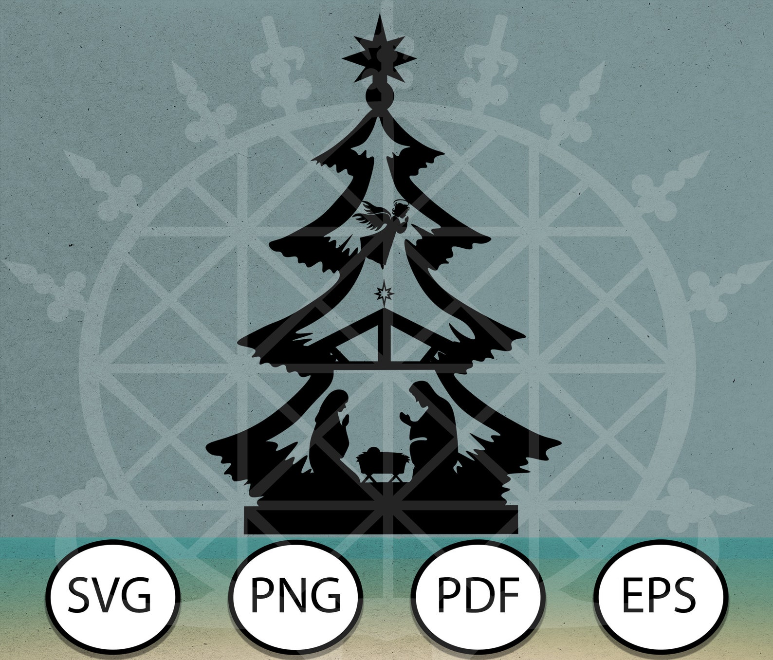 Nativity Scene Tree, Holy Night, Glowforge, Jesus Christmas, Christian ...