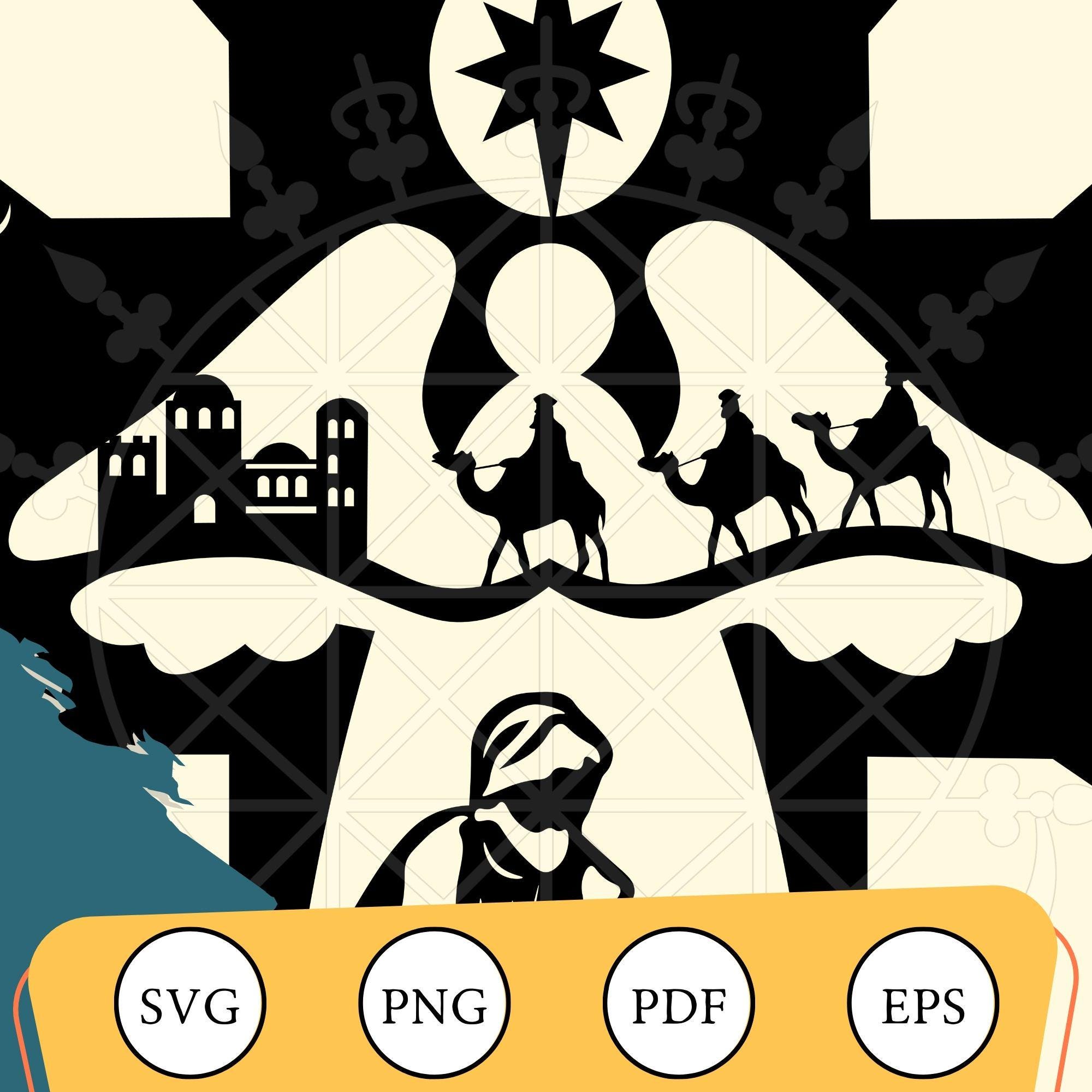 Nativity Scene Angel, Holy Night, Glowforge, Jesus Christmas, Christian ...