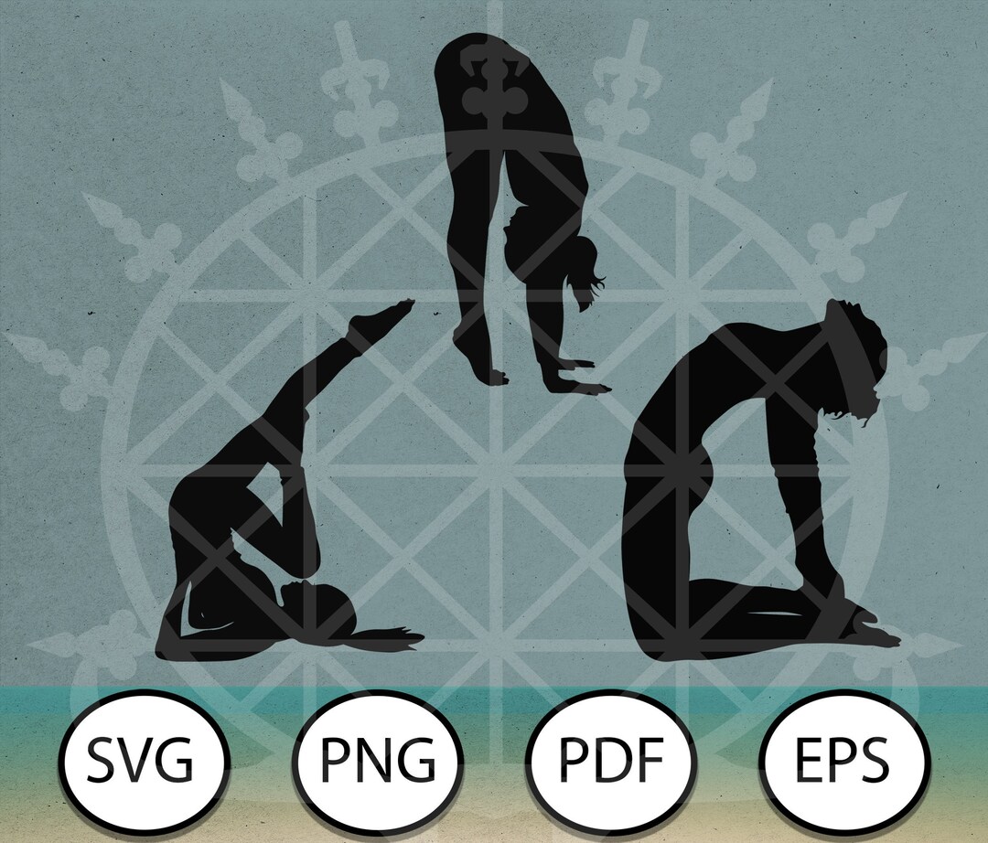 Pilates Movements Silhouette Bundle SVG Cut File, Sport Design, Eps Png ...