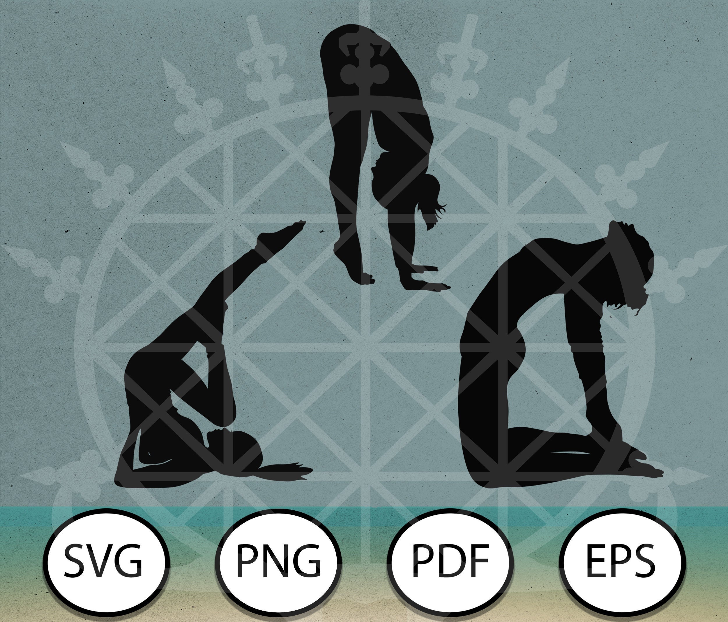 Pilates Movements Silhouette Bundle SVG Cut File Sport - Etsy