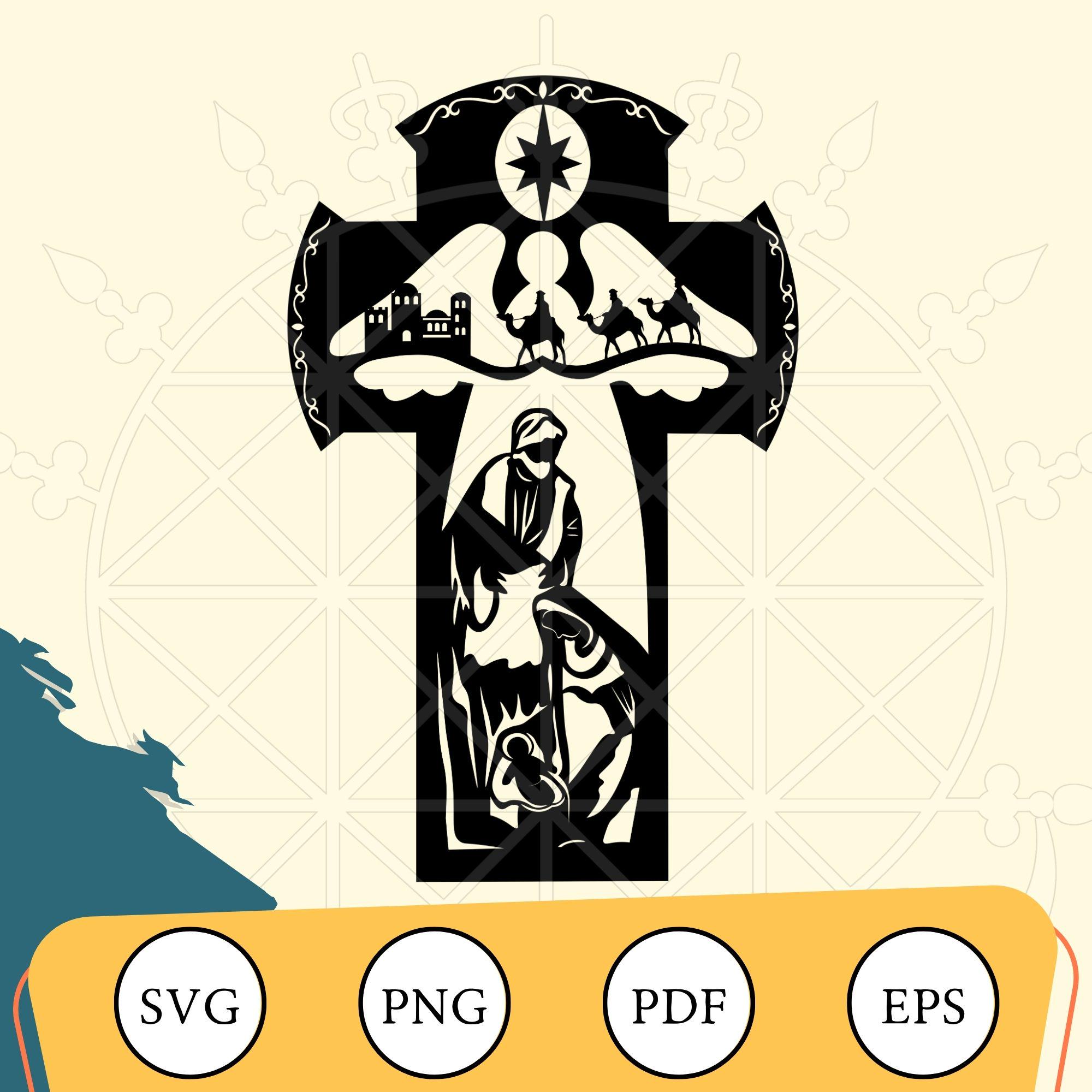 Nativity Scene Angel, Holy Night, Glowforge, Jesus Christmas, Christian ...