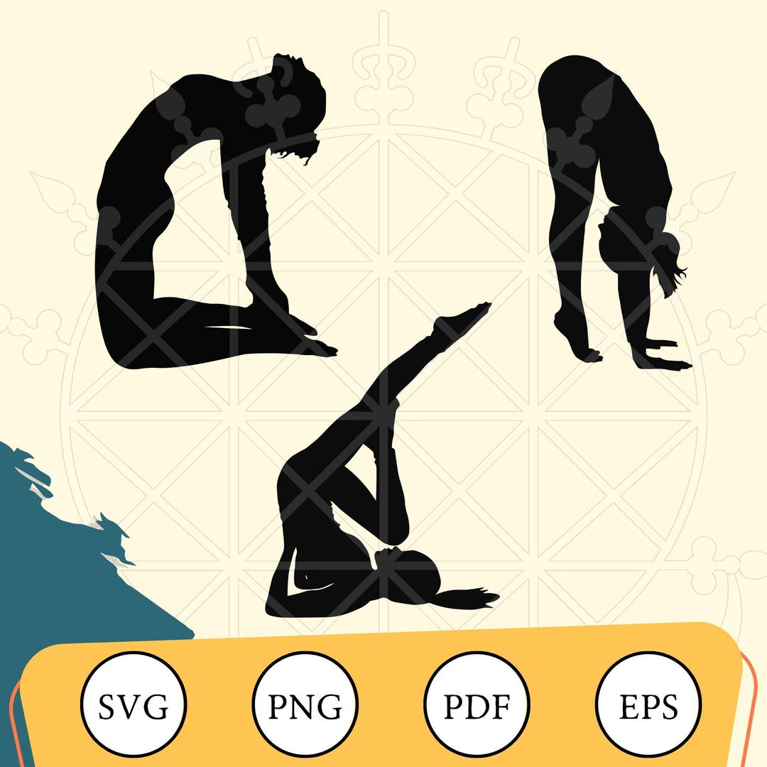 Pilates Movements Silhouette Bundle SVG Cut File, Sport Design, Eps Png ...