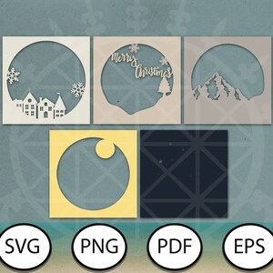 Merry Christmas SVG Layered Cut Files Eps Png Pdf Vector - Etsy