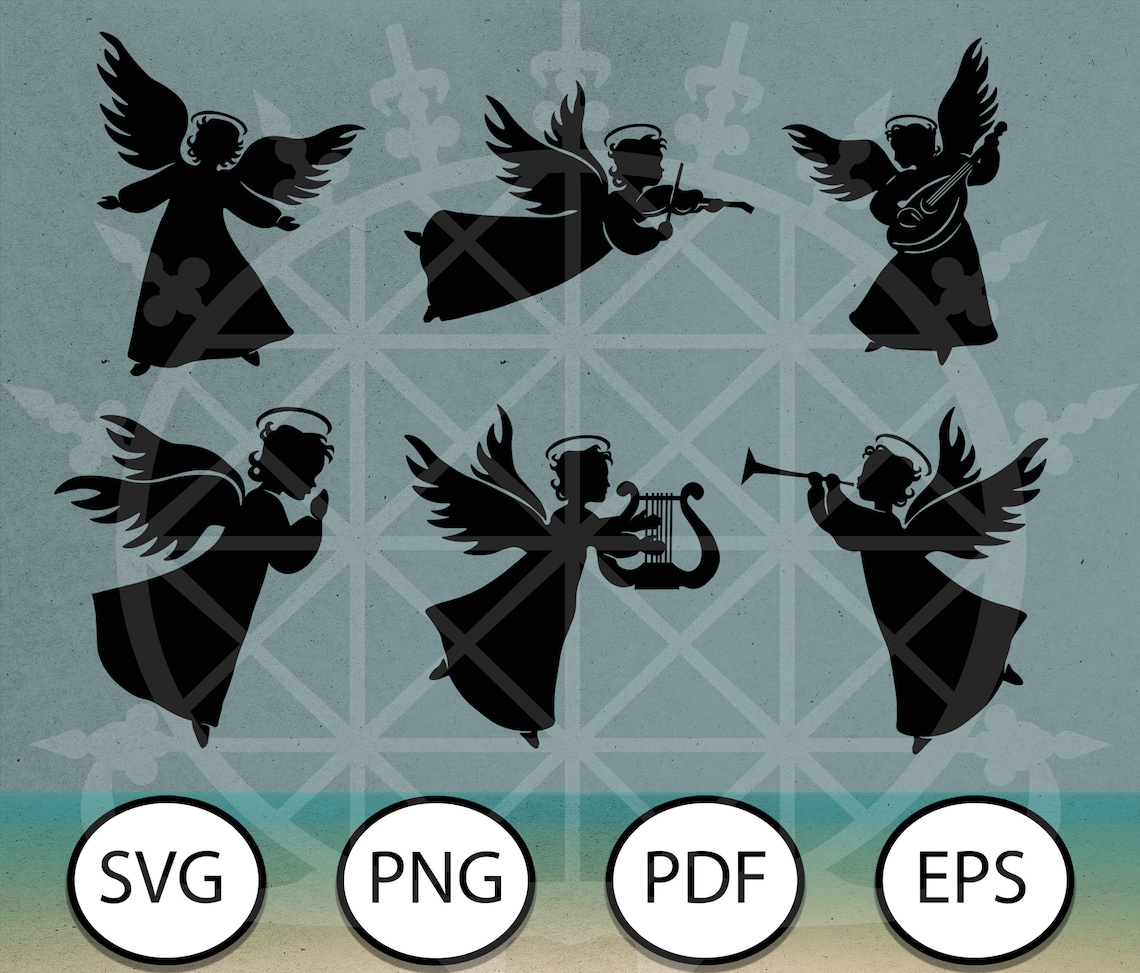 Nativity Angel Silhouette Bundle Svg, Holy Night, Glowforge, Jesus ...