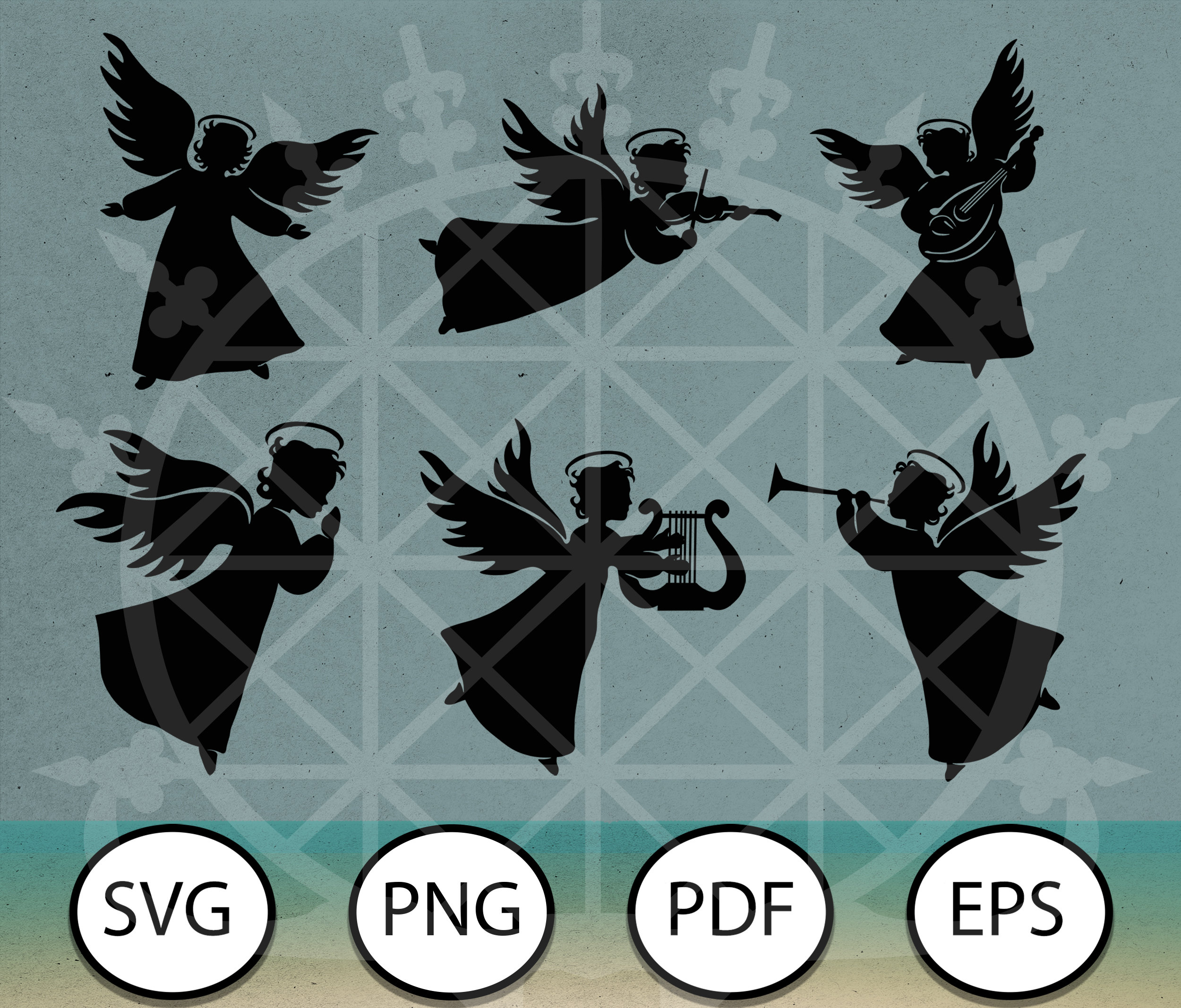 Nativity Angel Silhouette Bundle Svg, Holy Night, Glowforge, Jesus ...