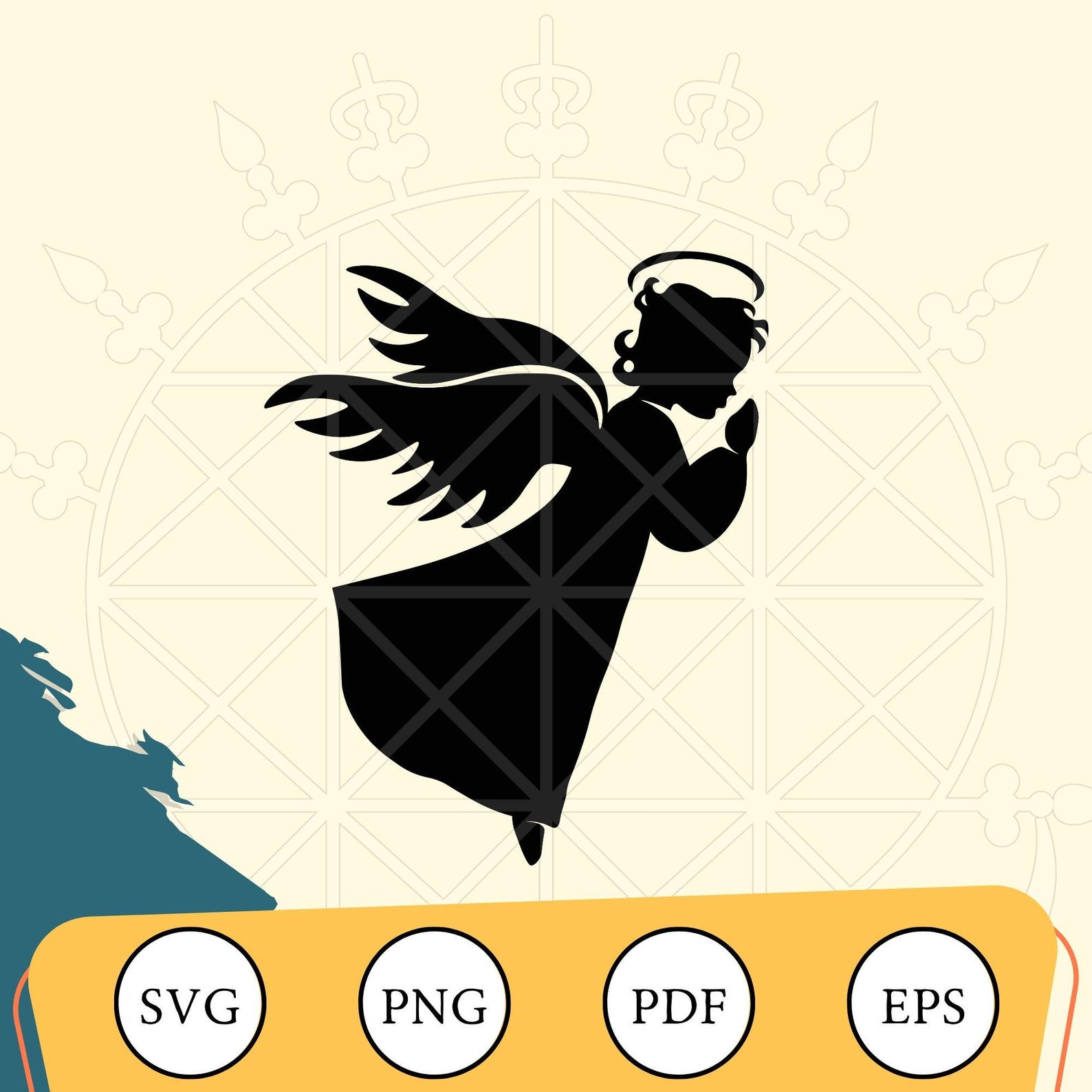 Nativity Angel Silhouette Bundle Svg, Holy Night, Glowforge, Jesus ...