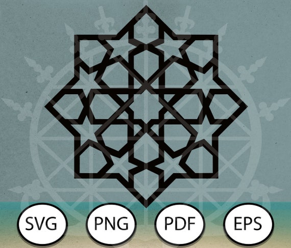 8 Pointed Star Burst Turkish Islamic Motif SVG Vector Cricut - Etsy
