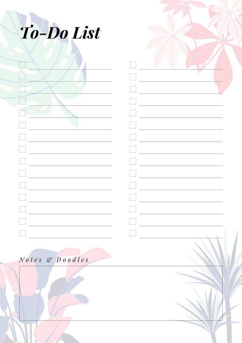 Printable to Do List Minimalist Planner Work List Study - Etsy