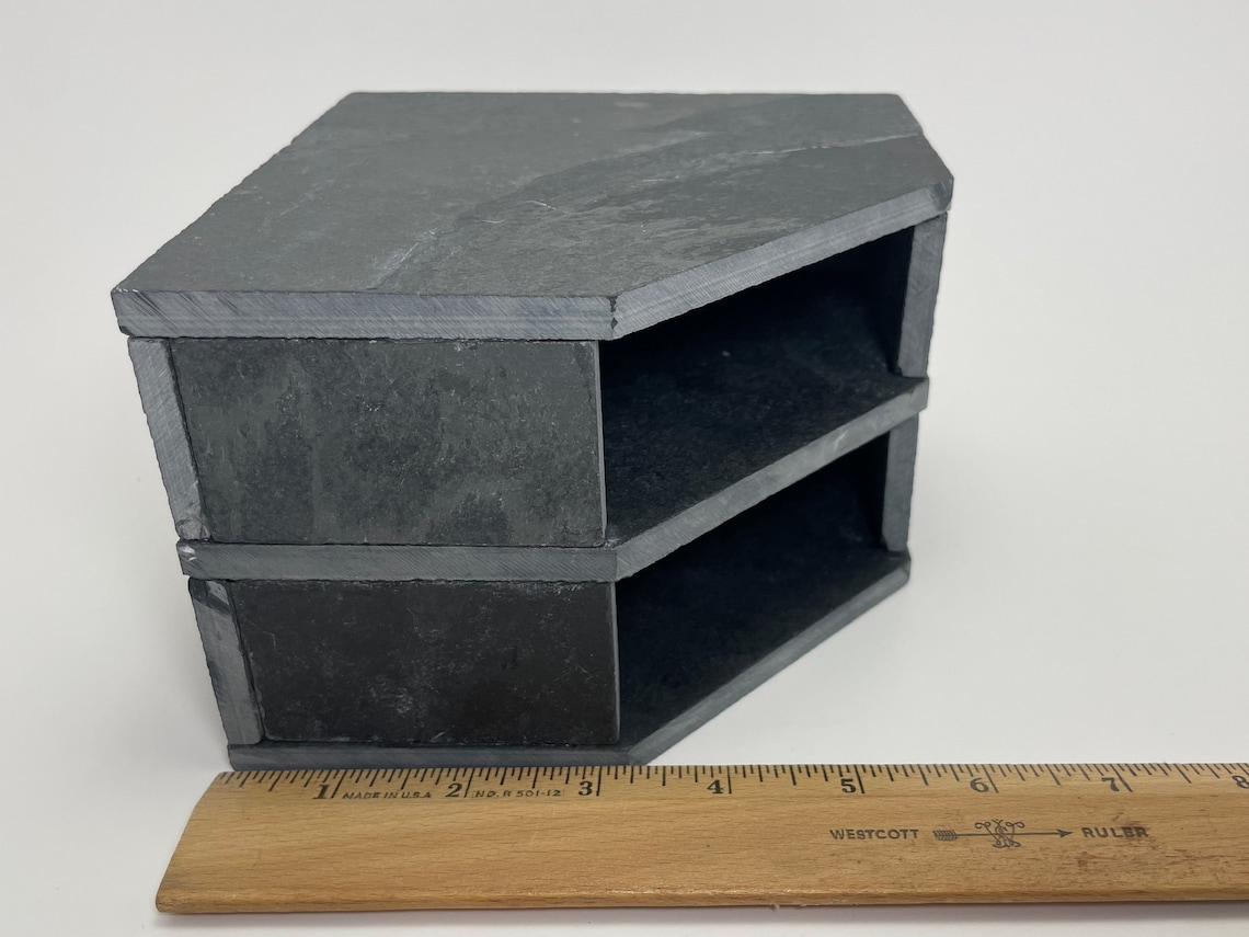 Double Slate Cave Hide 6x6x4" for Plecos / Fish / Shrimp / Reptile ...