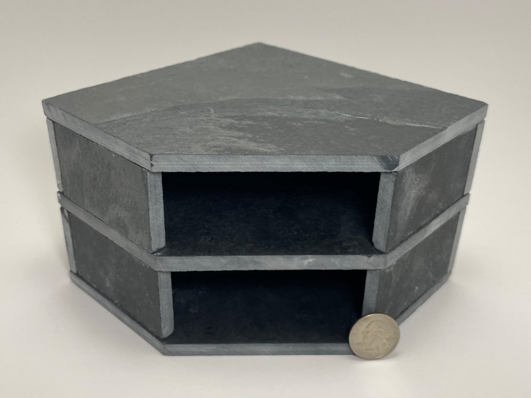Double Slate Cave Hide 6x6x4" for Plecos / Fish / Shrimp / Reptile ...