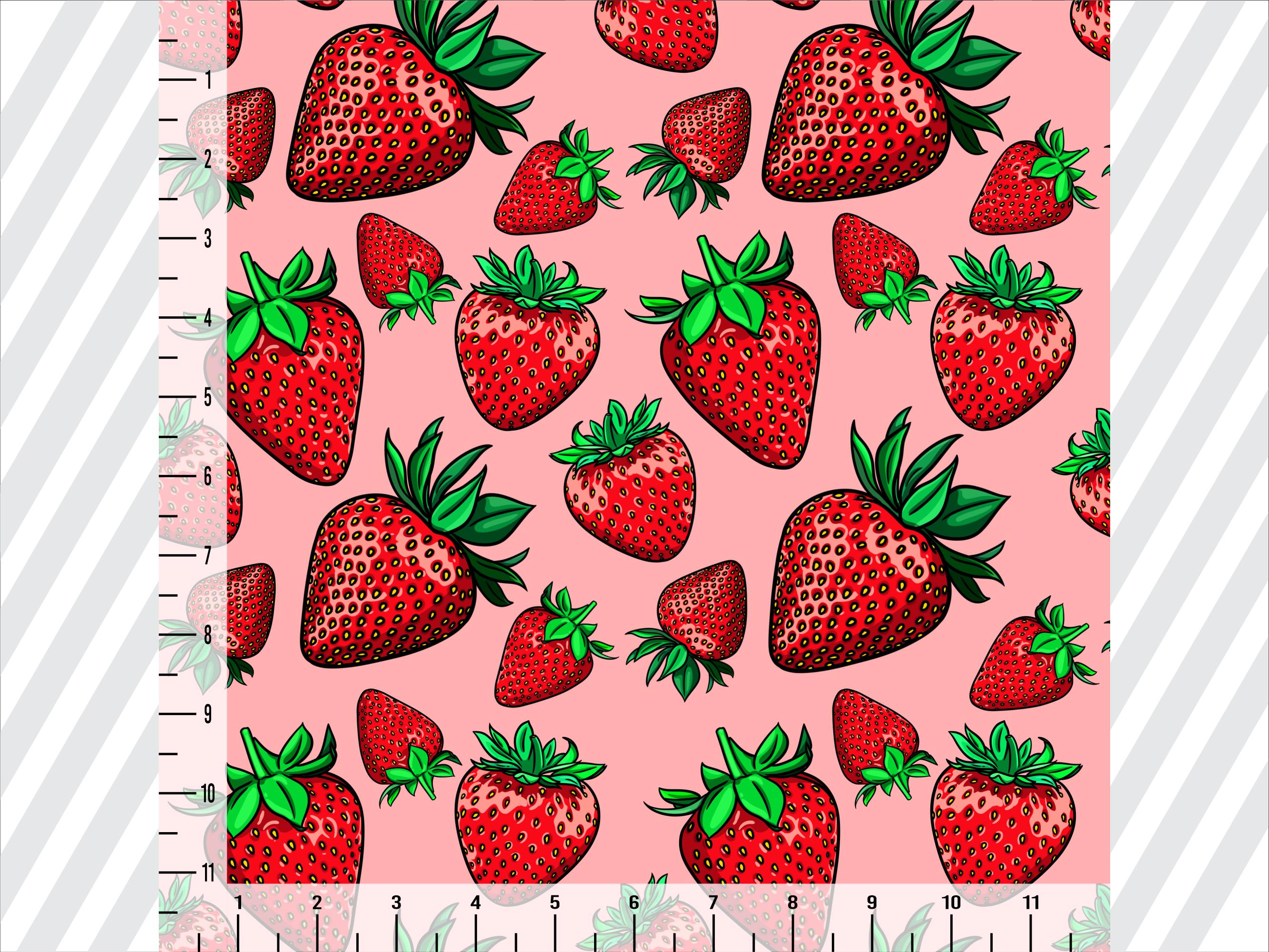 Strawberries on Pink Background Seamless Pattern Design | Surface ...