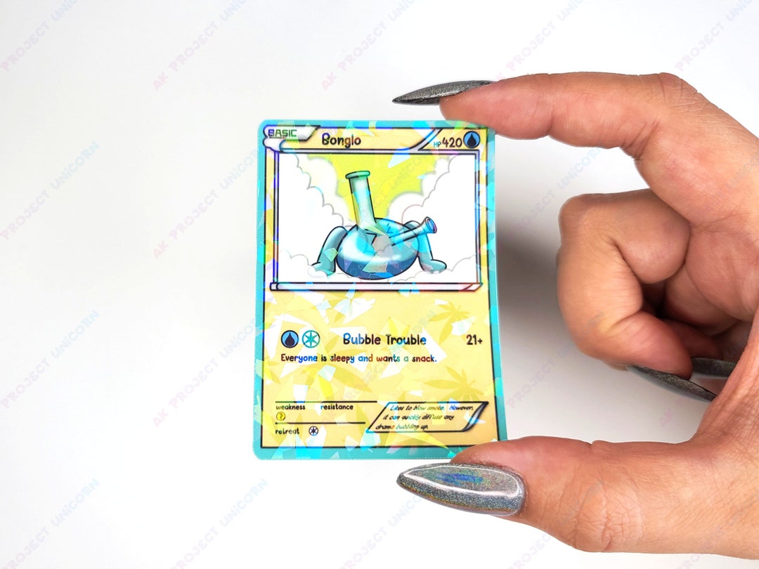 Holographic 420 Water Pipe Card Sticker | Holographic Sticker, Weed ...