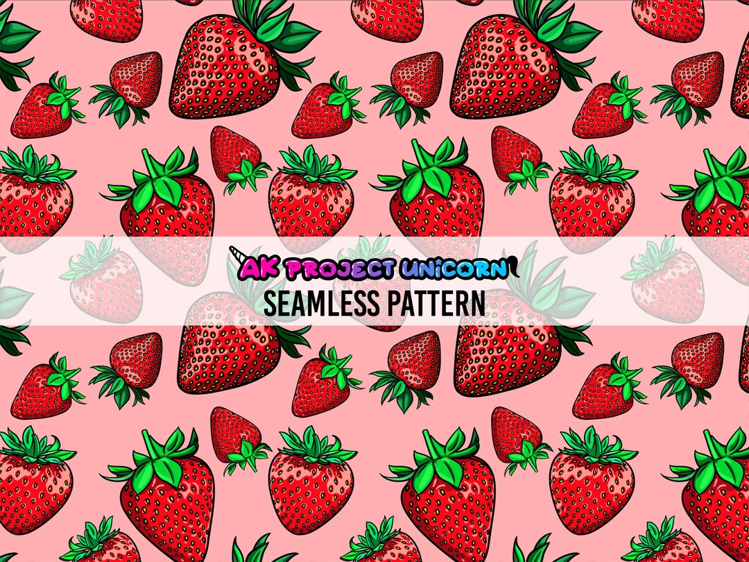 Strawberries on Pink Background Seamless Pattern Design | Surface ...