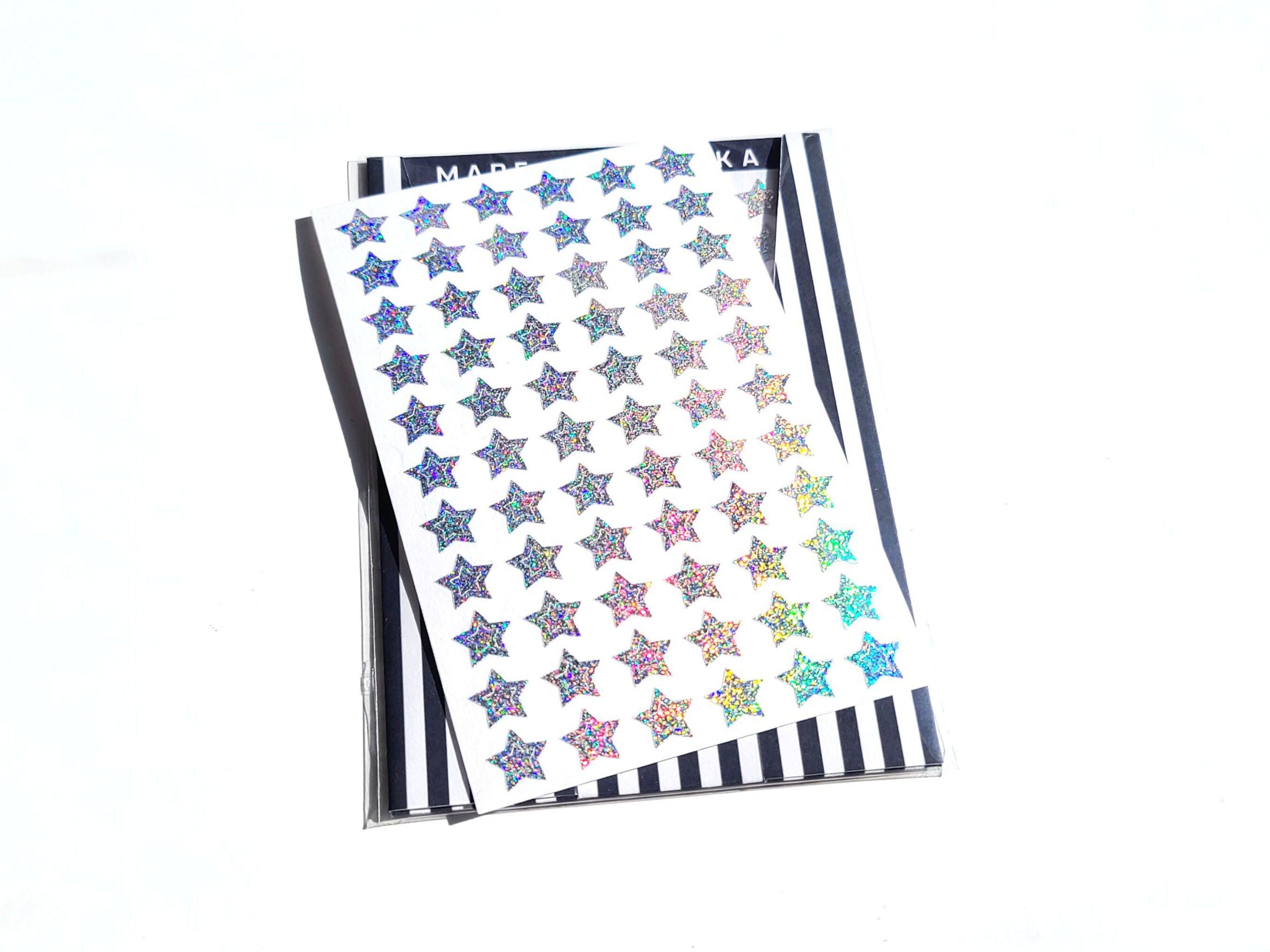 Holographic Silver Stars Sticker Sheet Deco Stickers - Etsy