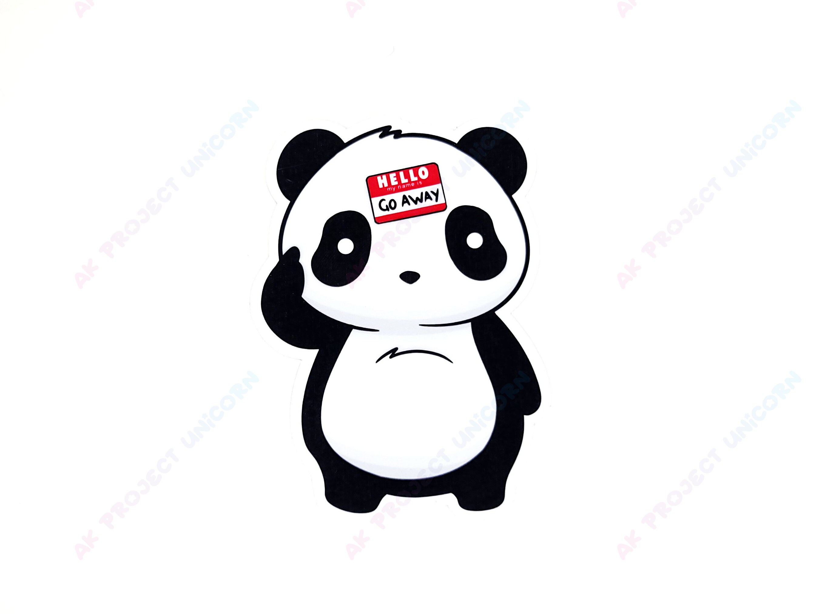 Go Away Label Panda Sticker Panda Sticker Vinyl Sticker - Etsy