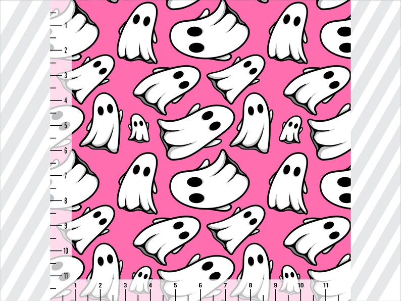 Swirling Ghosts on Pink Background Seamless Pattern Design | Surface ...