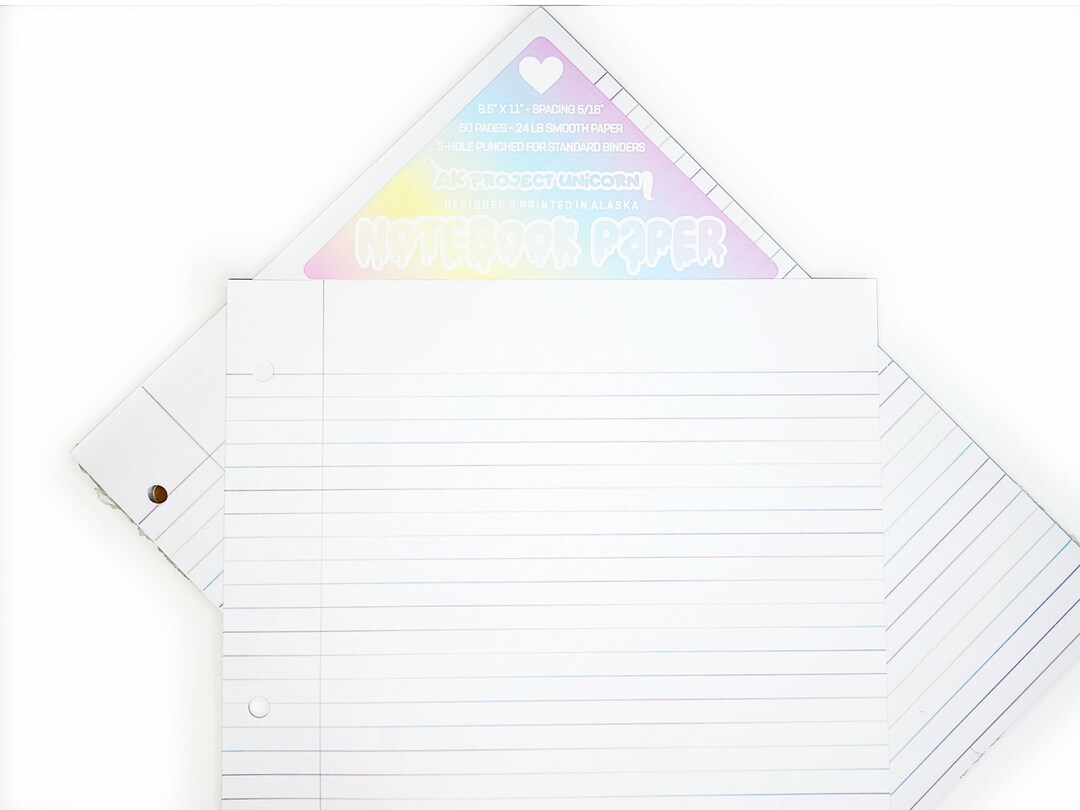 Rainbow Lines Loose Leaf Notebook Paper Loose Leaf Paper - Etsy
