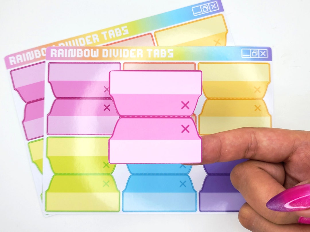 Colorful Windows Mac Divider Tab Stickers | Planner Tab Stickers, Index ...
