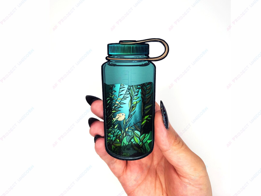 Puffer Fish Water Bottle Sticker | Cute Fish Sticker, Vinyl Sticker ...