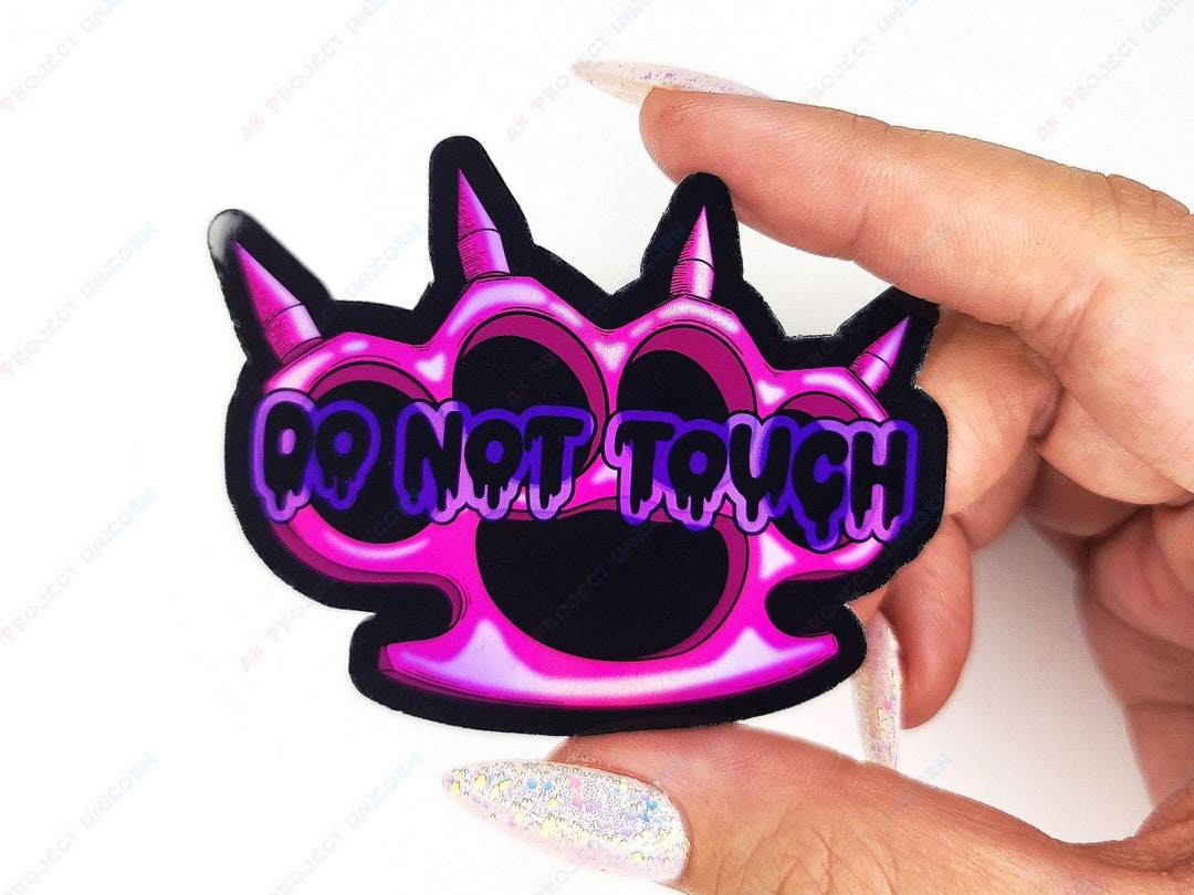 Holographic Pink Brass Knuckles Sticker | Holographic Sticker, Brass ...