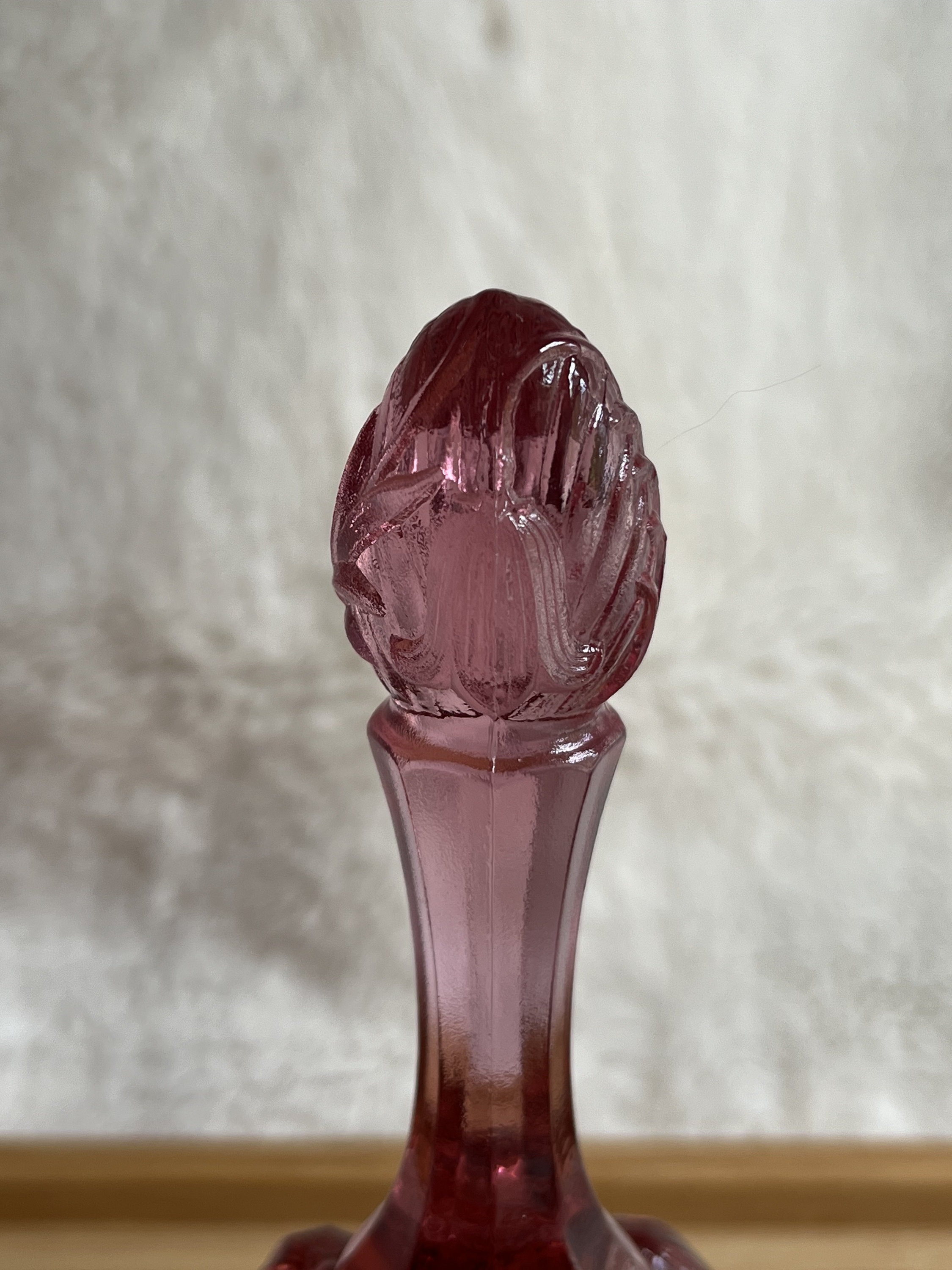 VTG 1991 Fenton Lily of the Valley Pink Carnival Iridescent Temple Bell ...