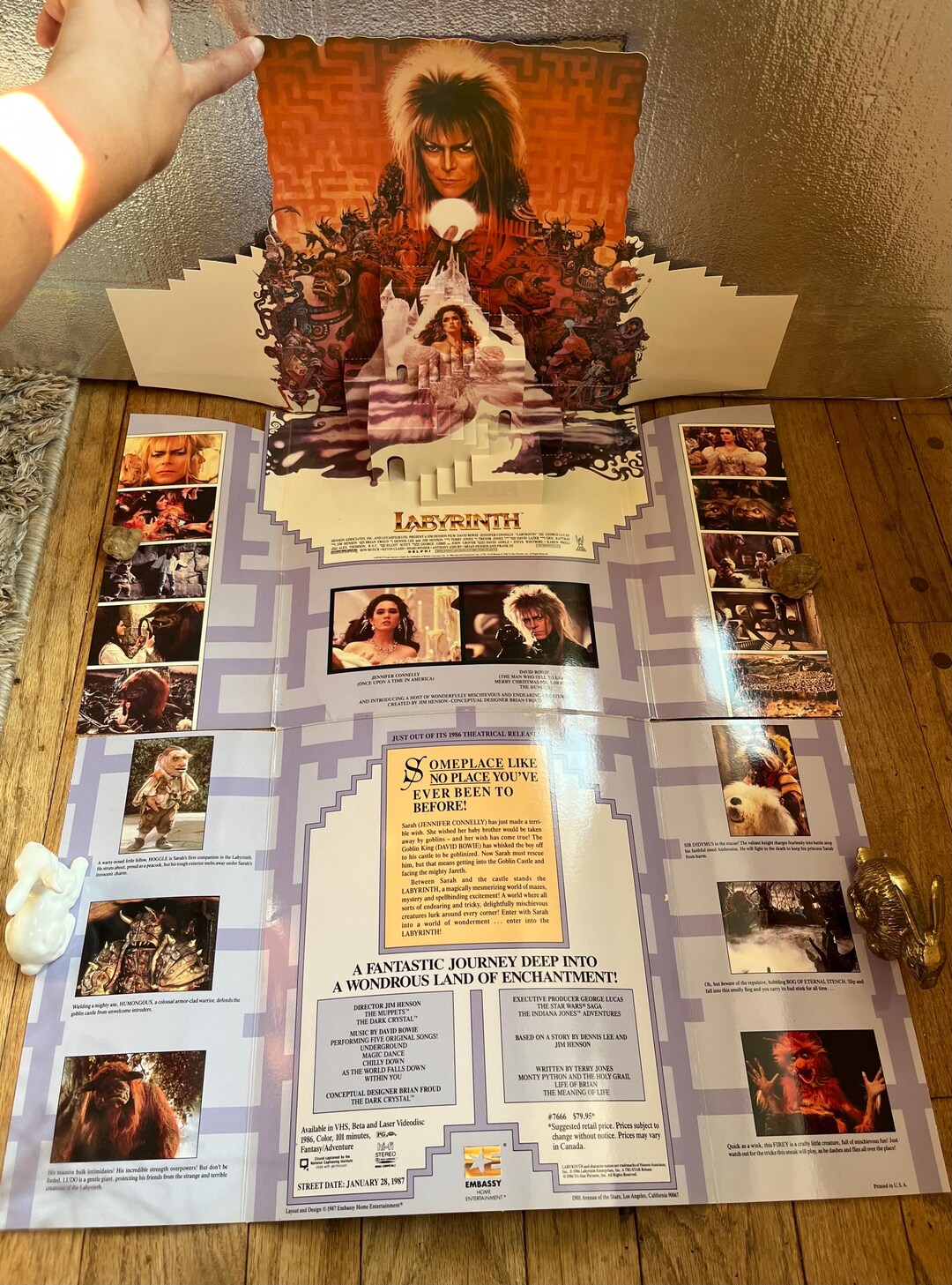 Rare Vtg 1986 Labyrinth VHS 3-D STANDEE Counter Cardboard Advertising ...