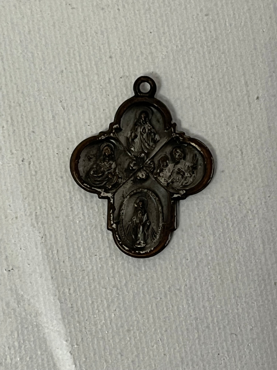 VTG Catholic 4 Way Cross Silver Tone Religious Medal - Etsy