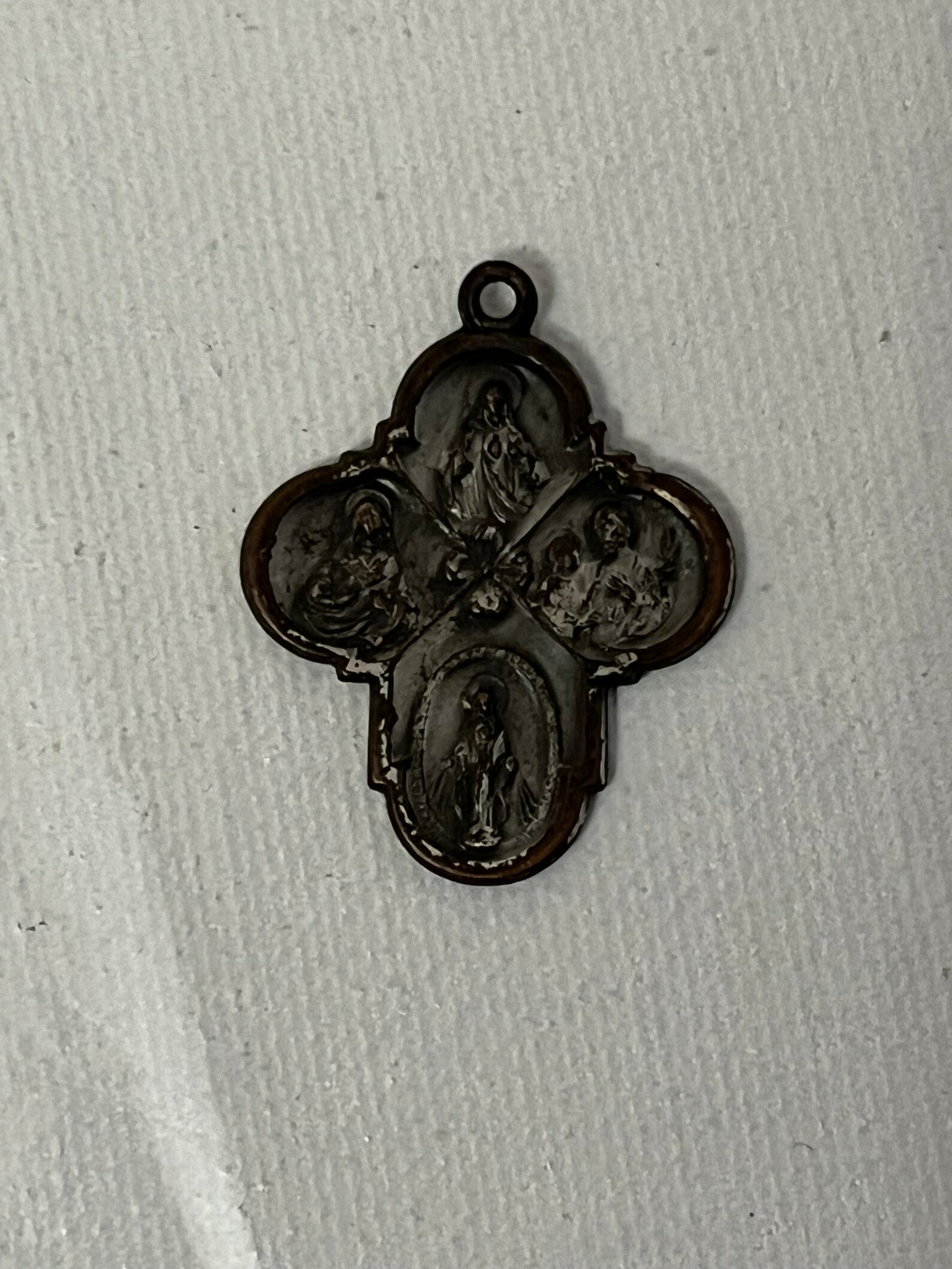 VTG Catholic 4 Way Cross Silver Tone Religious Medal - Etsy