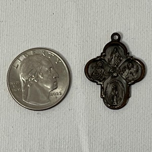 VTG Catholic 4 Way Cross Silver Tone Religious Medal - Etsy