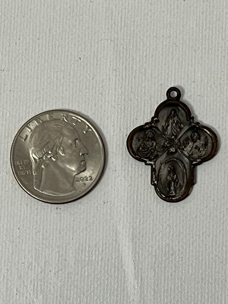 VTG Catholic 4 Way Cross Silver Tone Religious Medal - Etsy