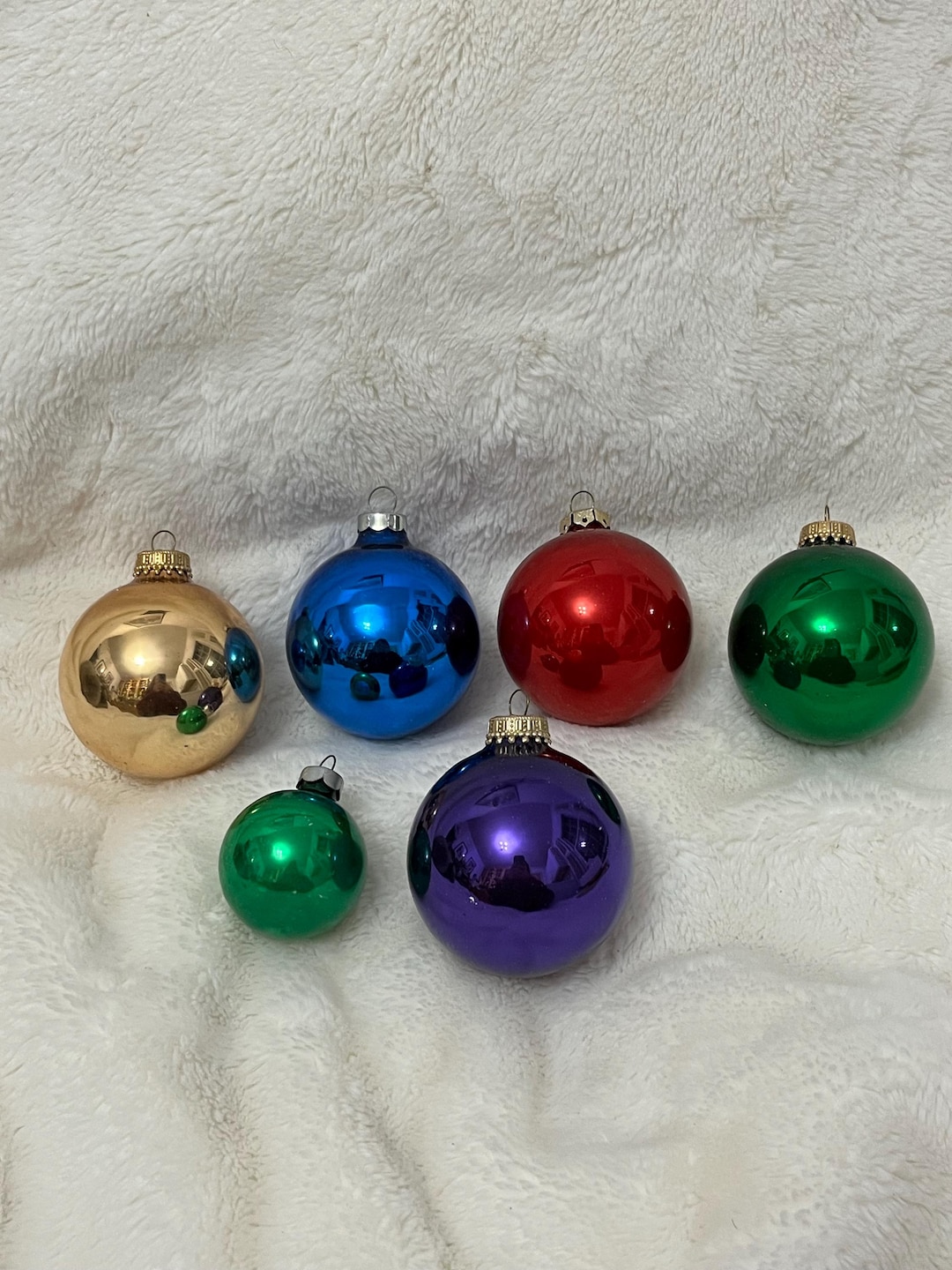 6 VTG Jewel Tone Shiny Balls Christmas Ornaments - Etsy