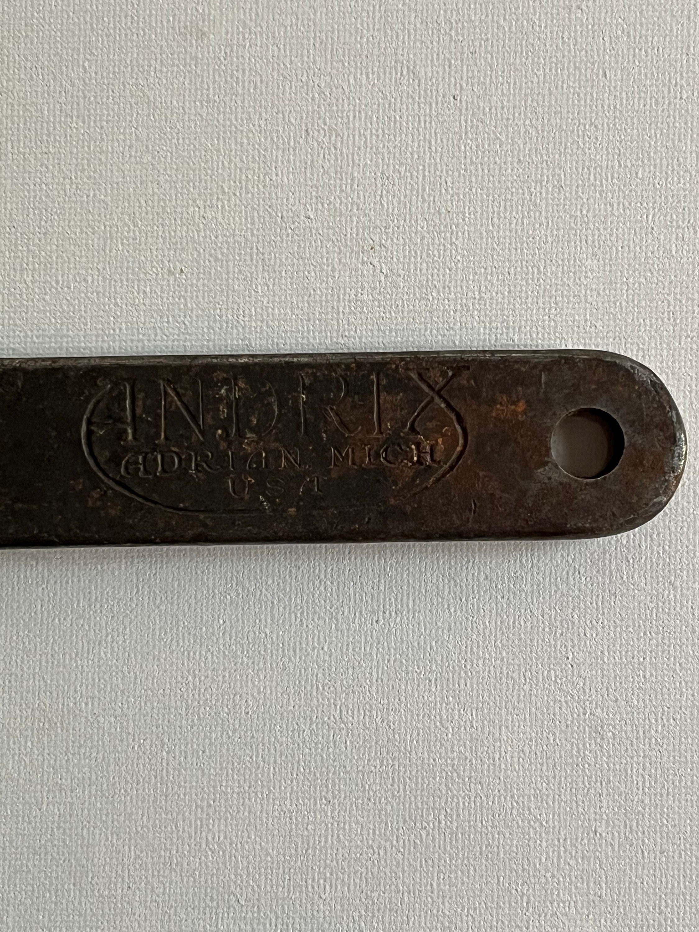 RARE Antique 9 Andrix Spring Loaded Slip Jaw Adjustable Wrench Adrian ...