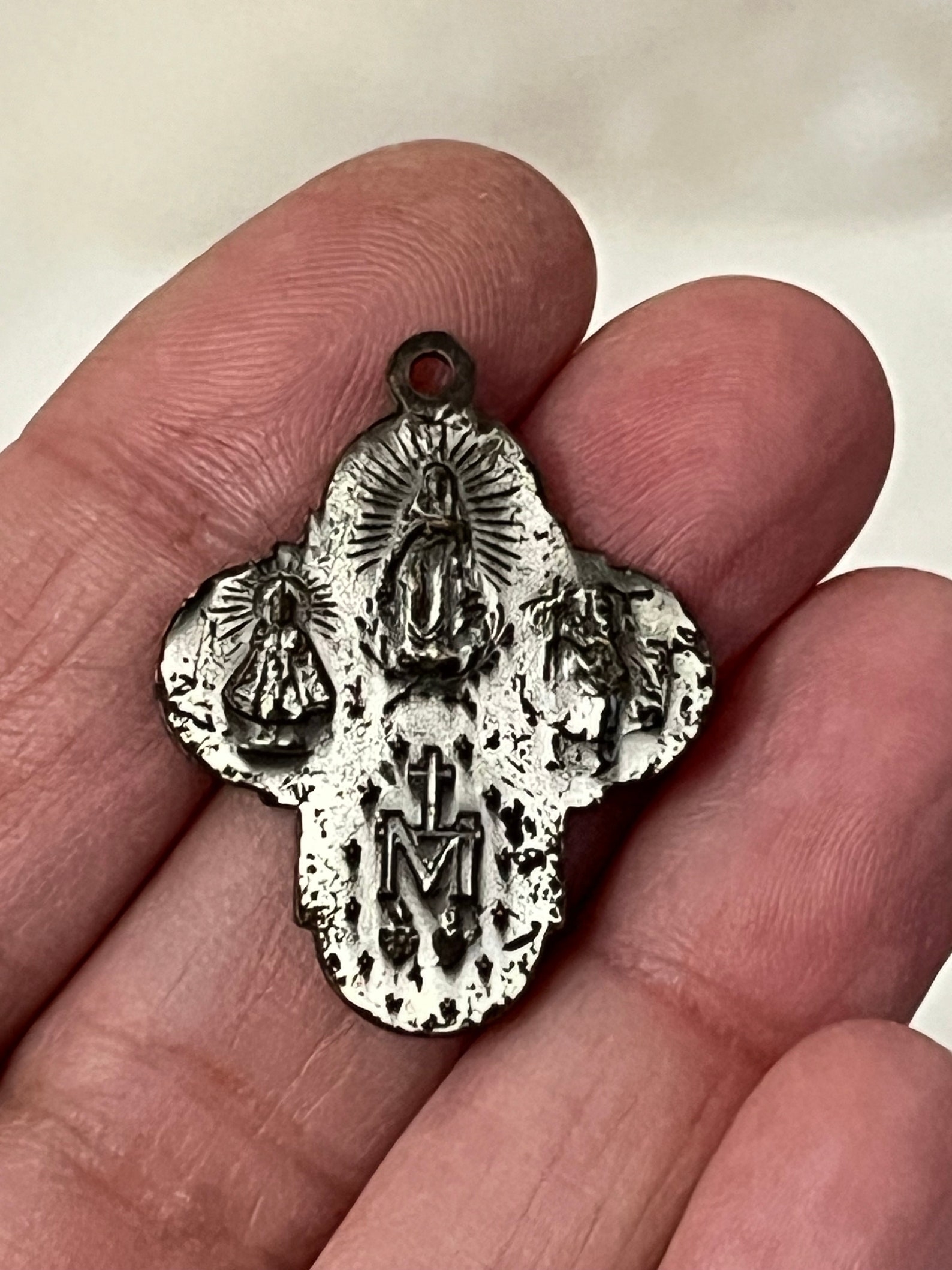 VTG Catholic 4 Way Cross Silver Tone Religious Medal - Etsy