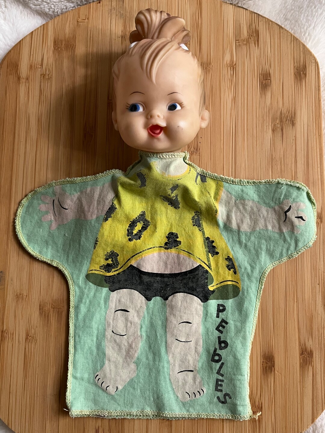 Rare VTG 1960s 11” Green Pebbles Flintstones Hanna Barbera Hand Puppet ...