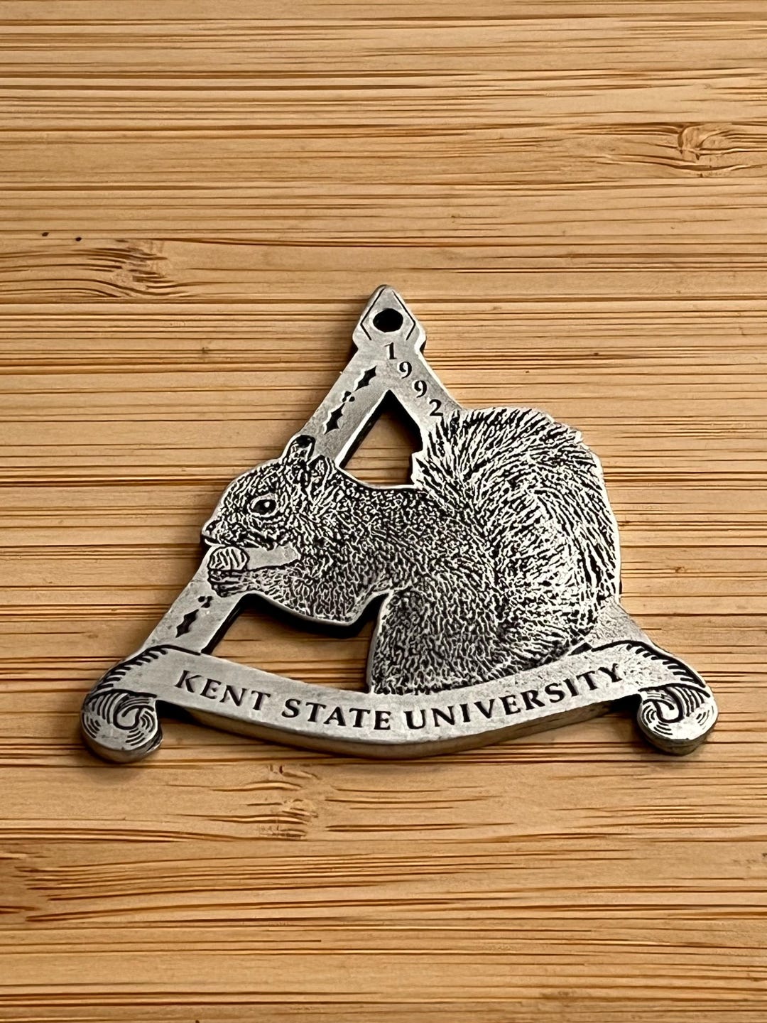 1992 Commemorative Kent State University Pewter School Ornament No Box ...